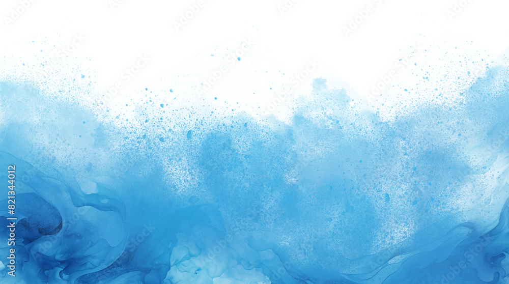 blue abstract watercolor splatter overlay effect, transparent edge ...