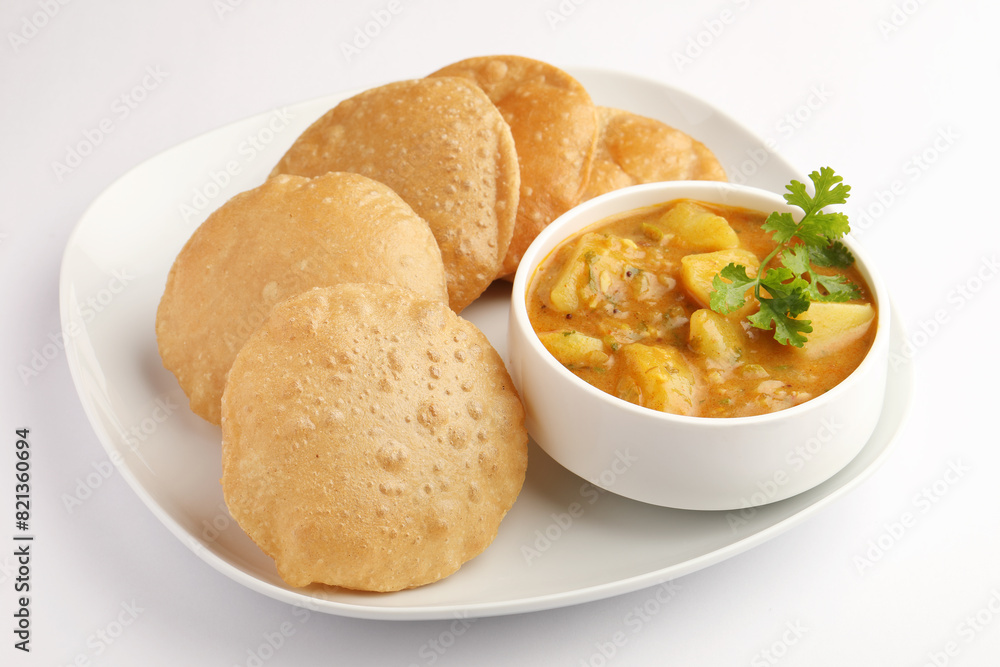 Puri Bhaji North Indian Poori with aalu bhaji aalu sabji potato spicy ...