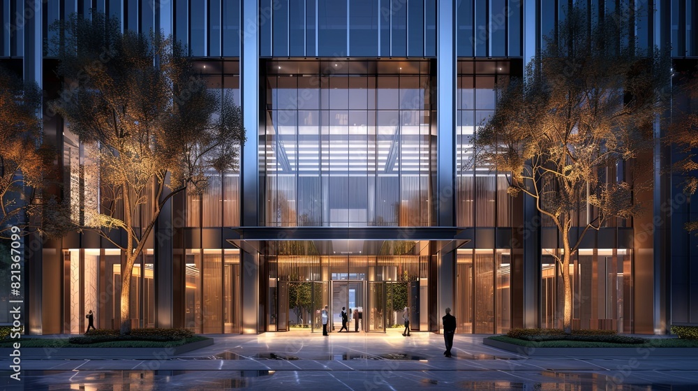 High-rise office towers are tall buildings with numerous floors ...