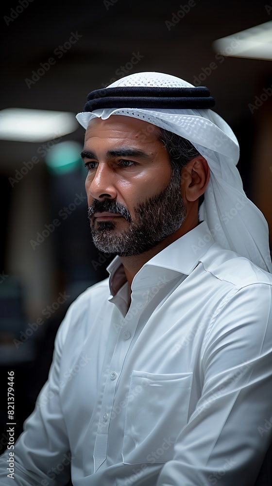 Arabian Tech Executive Strategizing AI Integration the Gulf Cooperation ...