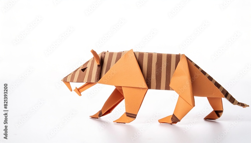 Animal extinct mammal concept origami isolated on white background of a ...