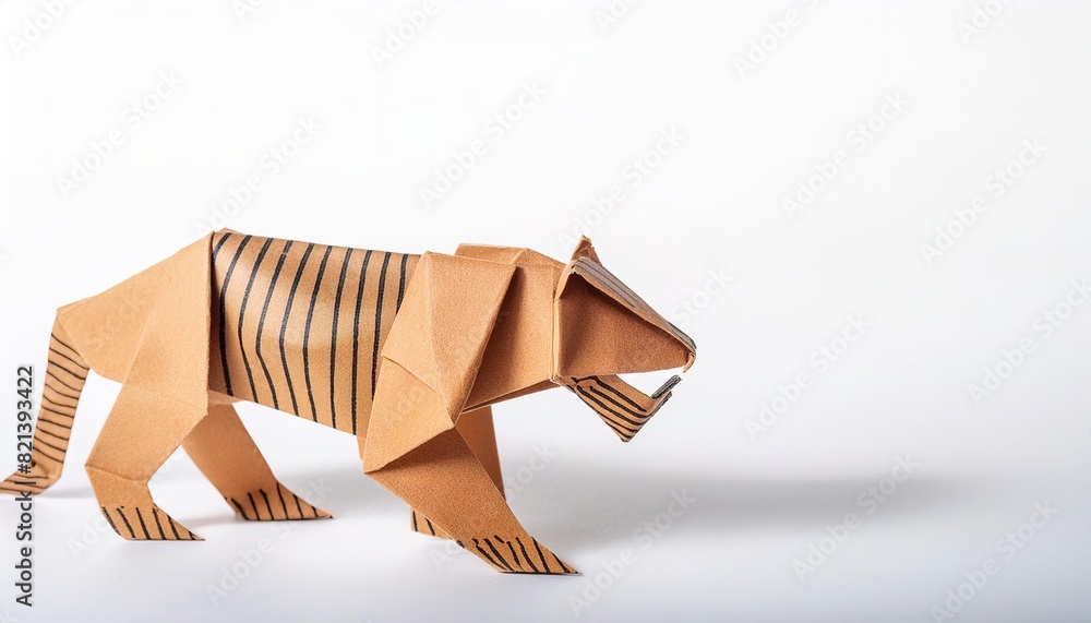 Animal extinct mammal concept origami isolated on white background of a ...