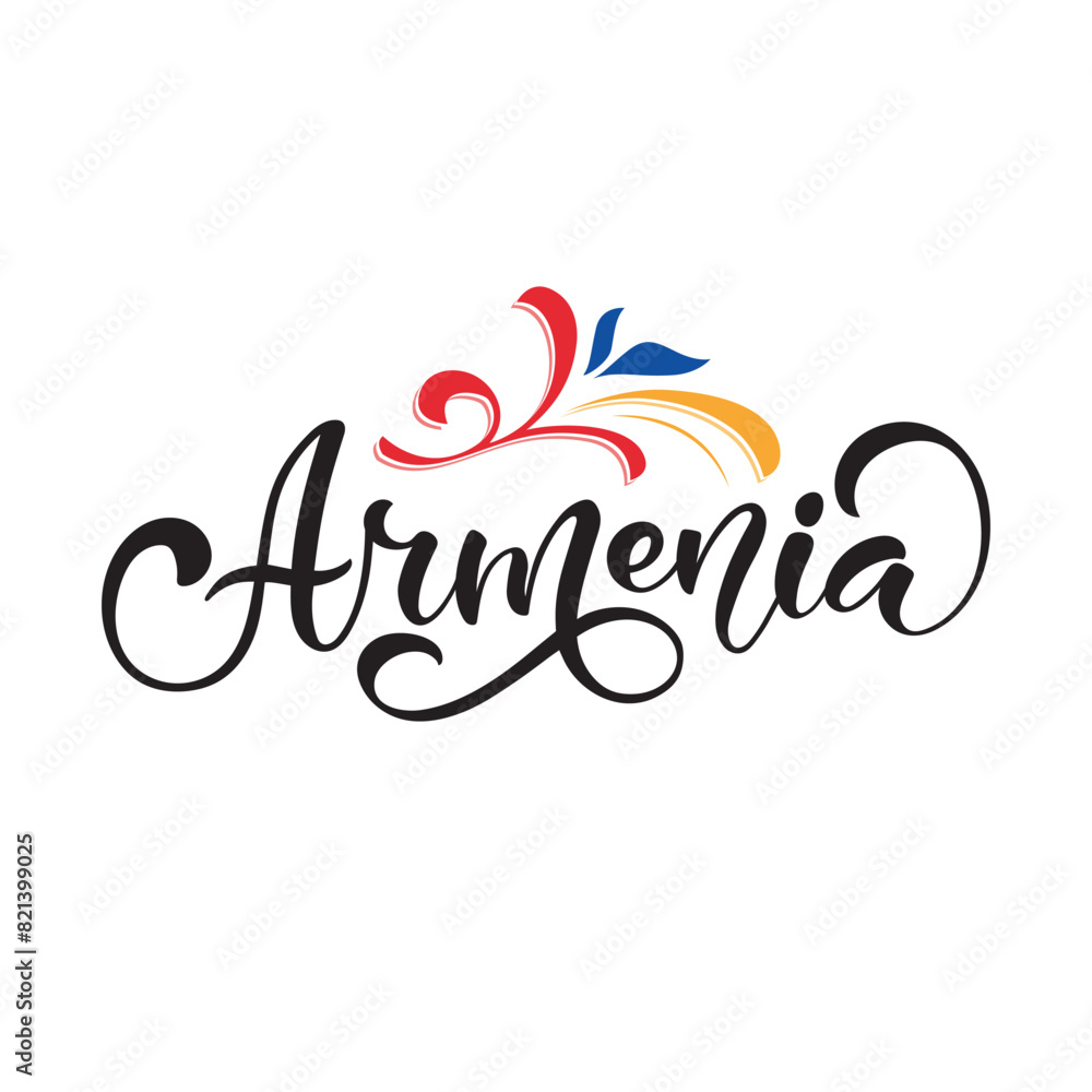 Armenia handwritten text. Modern brush calligraphy isolated on white ...