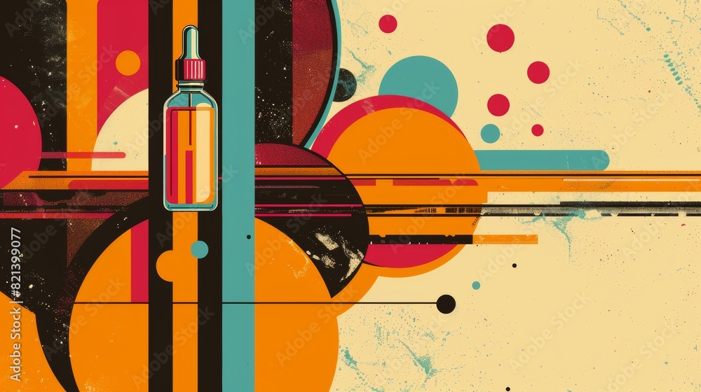 Retro bottle design with geometric shapes for a modern and stylish ...