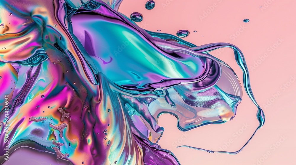Vibrant colors mix in a fluid, dynamic fashion, creating an abstract ...
