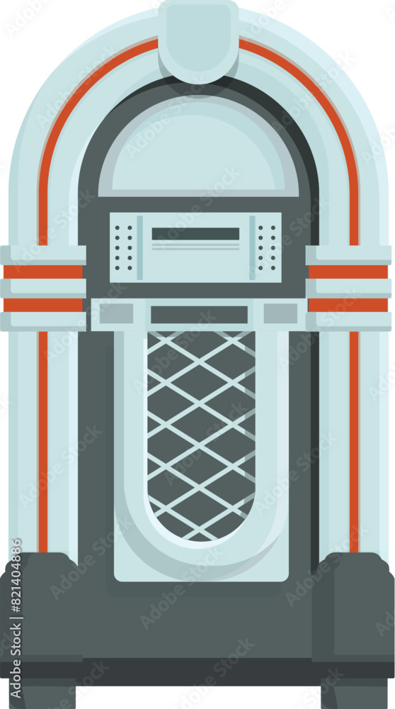 Nostalgic vintage jukebox cartoon illustration with colorful retro ...