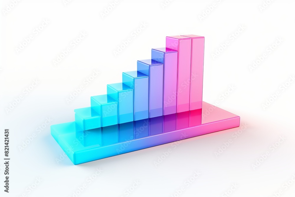 Colorful 3d Bar Graph On A Gradient Background Representing Financial Growth Business Success