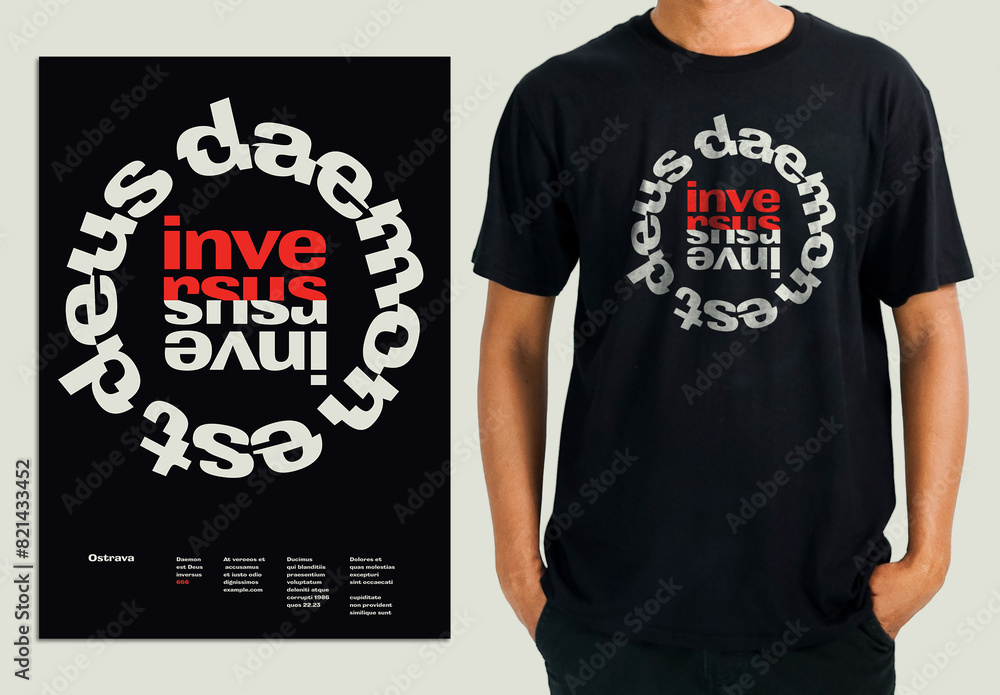 Creative Poster Design Layout with Circular Typography Stock Template ...