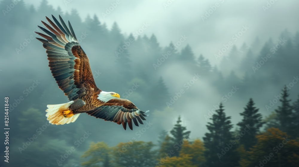 Soaring High, A Spellbinding Encounter with a Bald Eagle in Flight, Its ...
