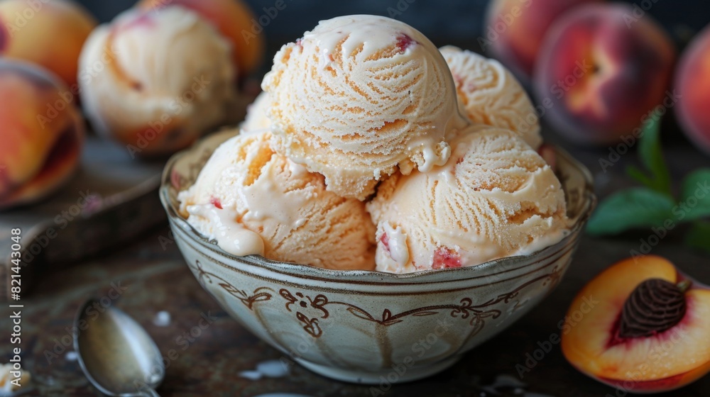 peach cottage cheese ice cream, adding chunks of ripe peaches to ...
