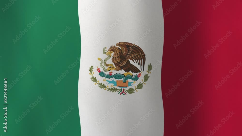 Flag of Mexico, 4K Seamless Loop Animation. Mexican Flag 3d Cloth ...