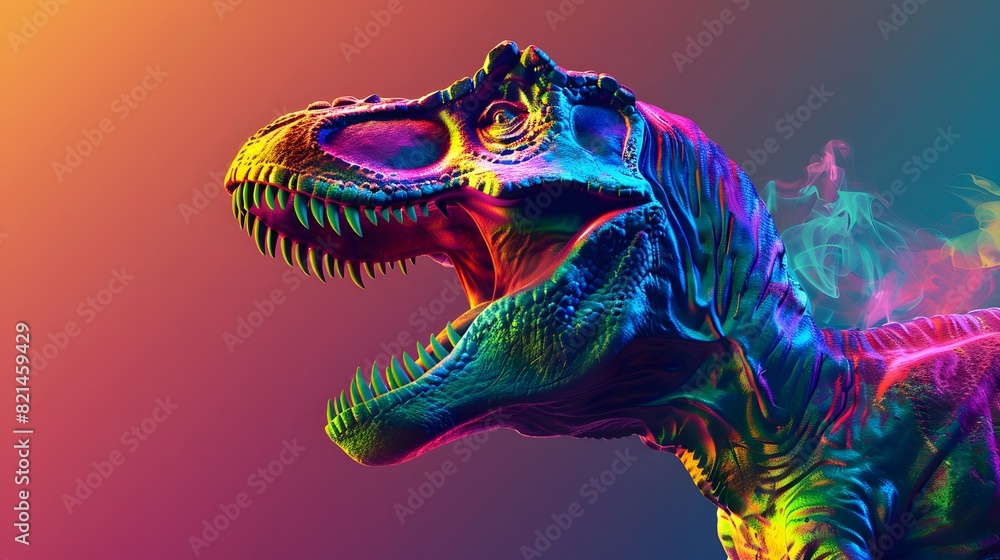 ภาพประกอบสต็อก Abstract of Tyrannosaurus rex or T-rex dinosaur portrait ...