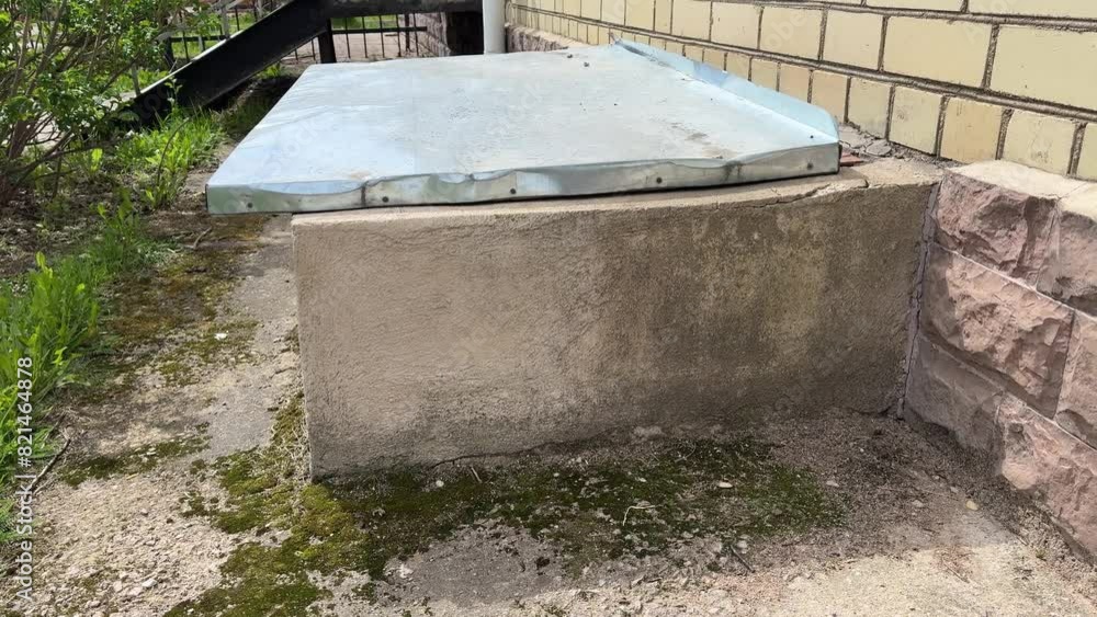 Basement opens in the building of house has window is located below ...