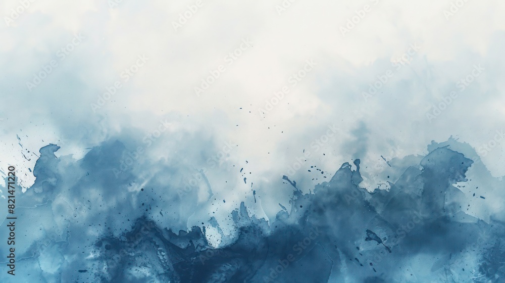 watercolor background with blue ink splash. watercolor background ...