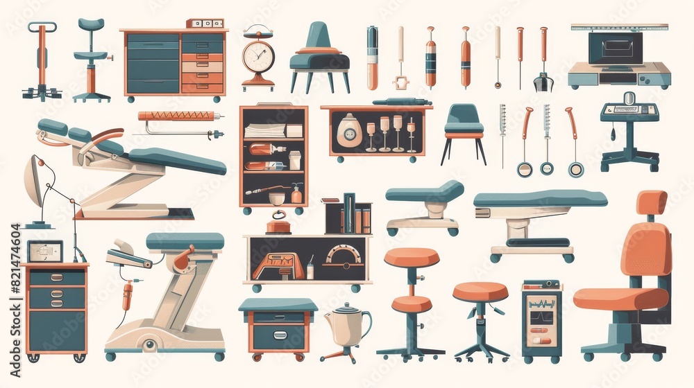 Vintage medical equipment illustration for healthcare design Stock ...
