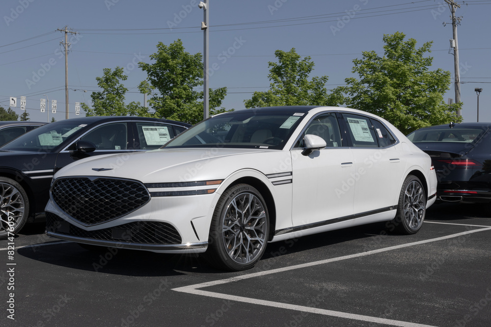 Genesis G90 3.5T E-Supercharger display at a dealership. Genesis offers the G90 with a 48-volt ...