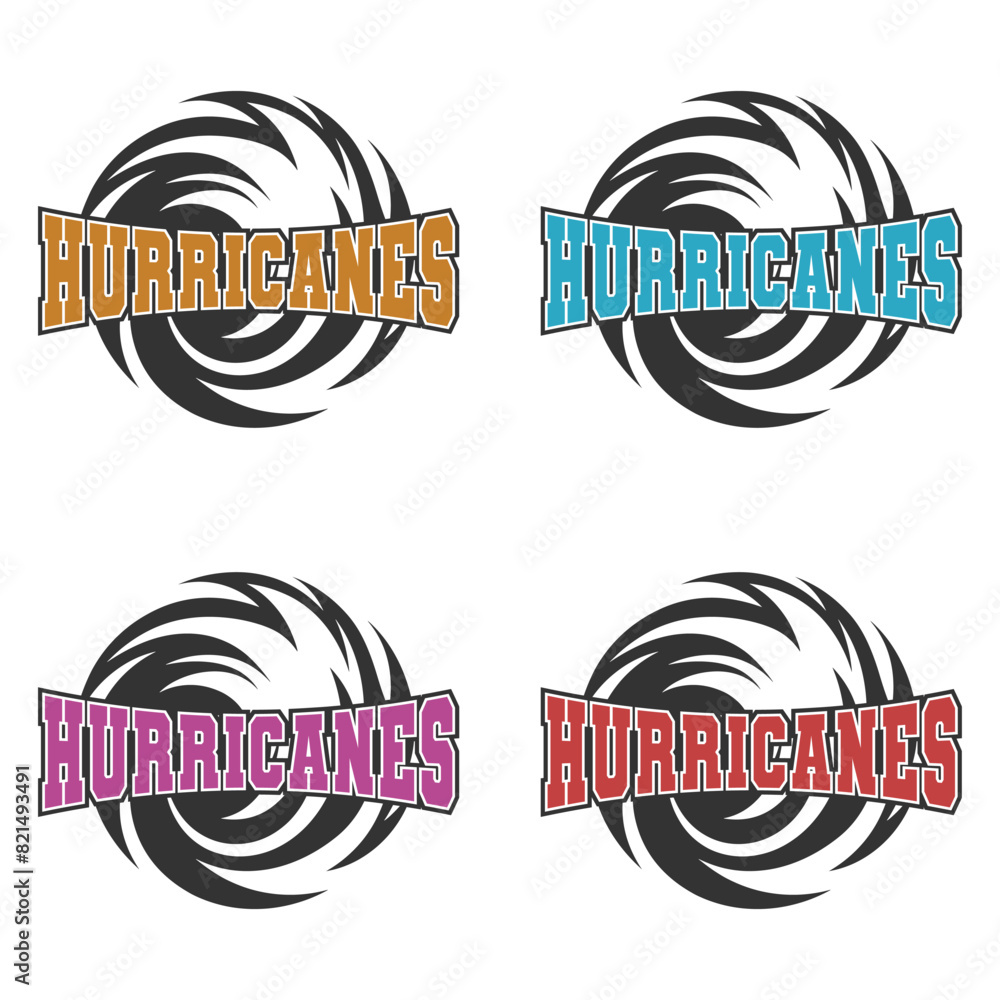 Hurricanes Illustration Clip Art Design Shape. Mascot Silhouette Icon ...