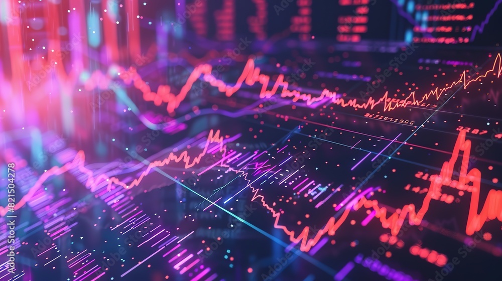 Abstract digital chart background with stock business graphs ...