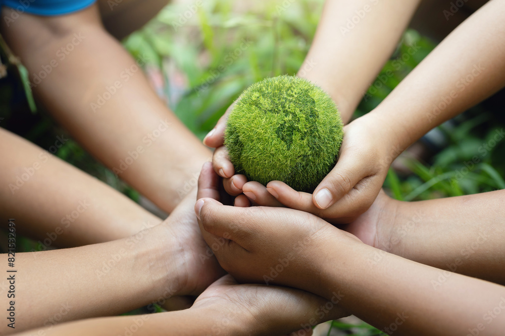 Environment Earth Day In the Children's hands holding green earth ...