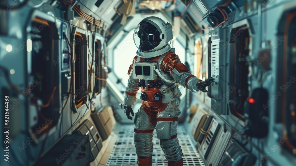 80s Memorabilia in Abandoned Space Station with Astronaut Stock Photo ...