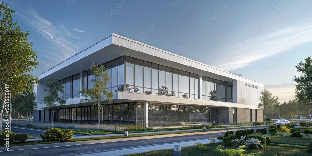 wallpaper of a medical clinic sleek and modern architecture facade ...