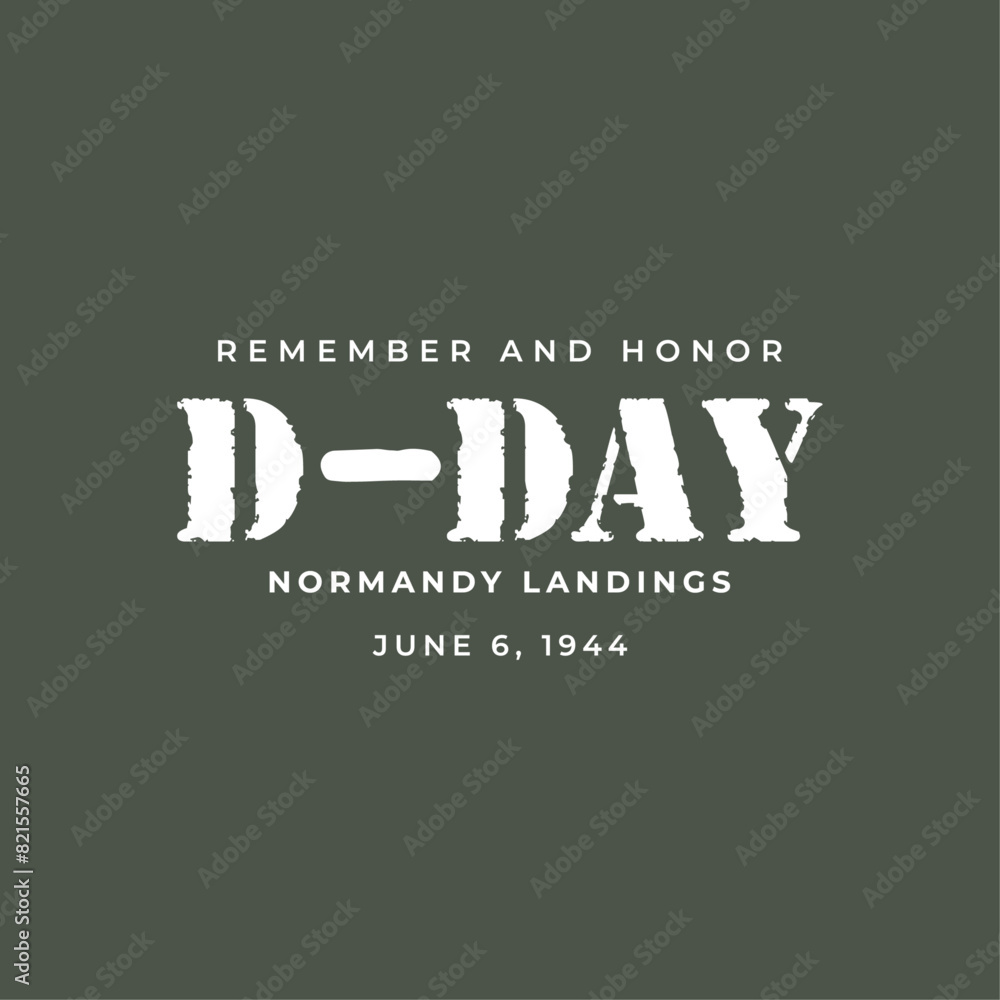 d-day normandy landing 1944 memorial design template Stock Vector ...