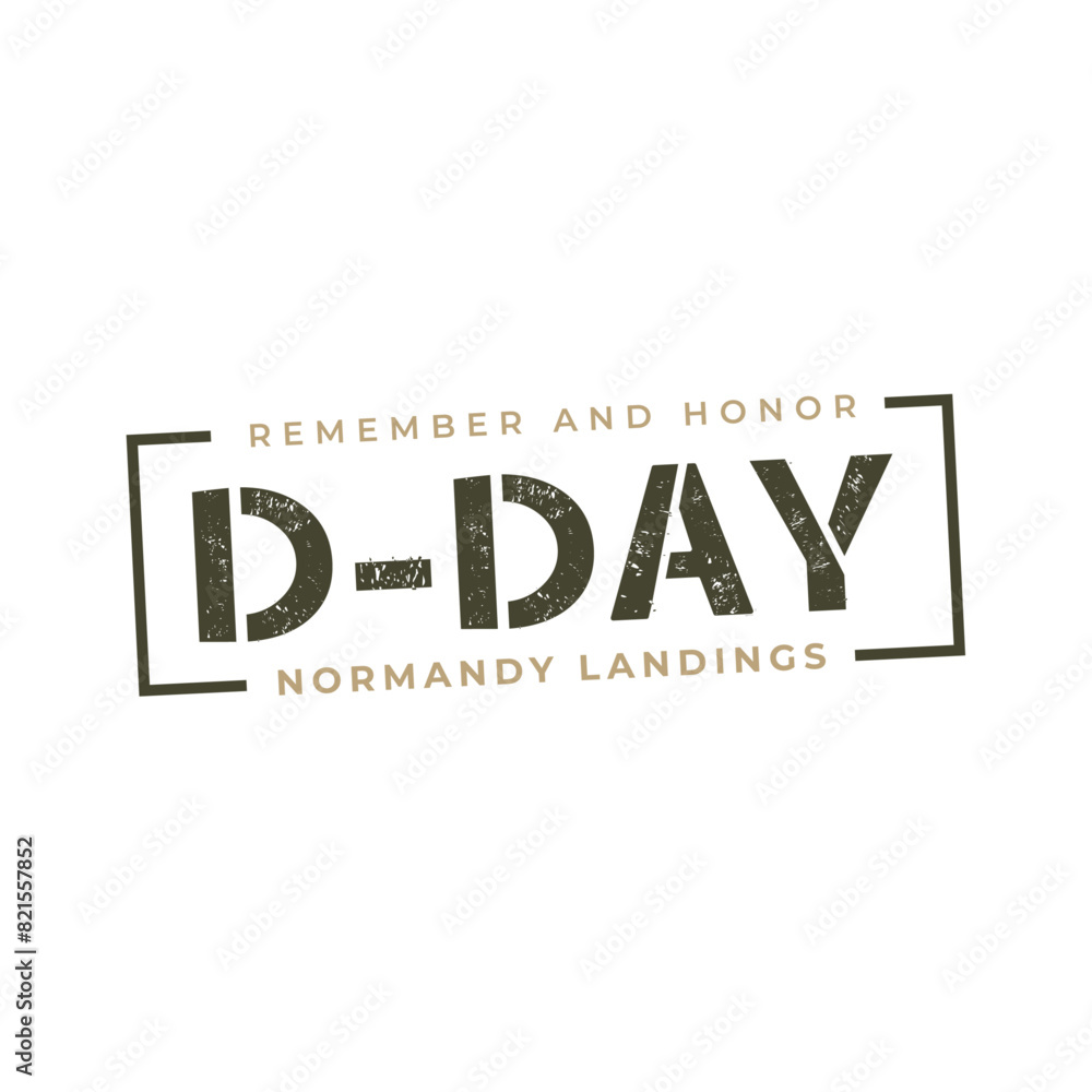 d-day normandy landing 1944 memorial design template Stock Vector ...