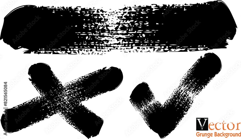 Hand Drawn Grunge Brush vector,cross brush stroke, question mark, Hand ...