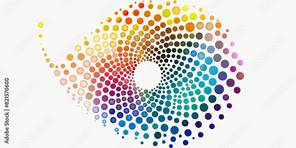 Design an icon featuring a spiral of colorful dots, representing the ...