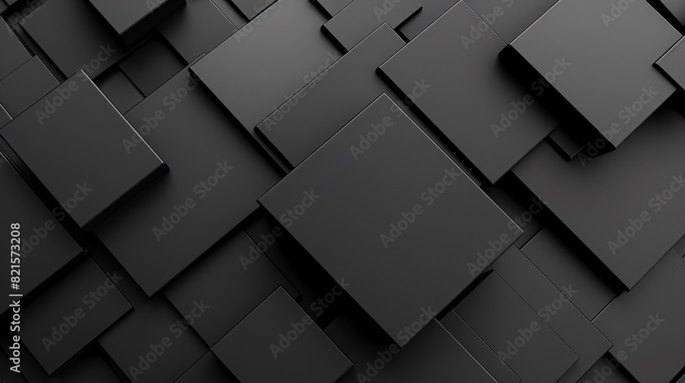 Abstract black 3d square blocks background. Black cubes abstract ...