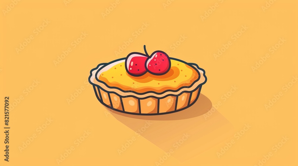 Whimsical Tartelette Cartoon Logo in Minimalist Style from Top View for ...