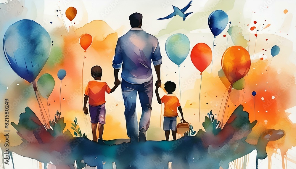 Fathers Day art, watercolor celebrating fathers around the world ...