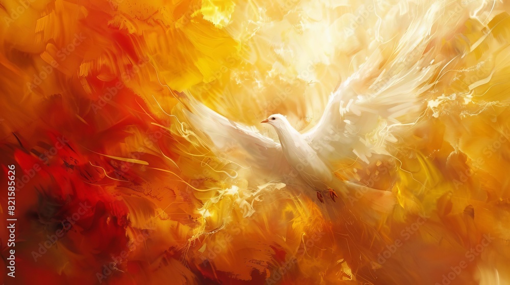 dramatic digital painting depicting pentecost holy spirit descending as ...
