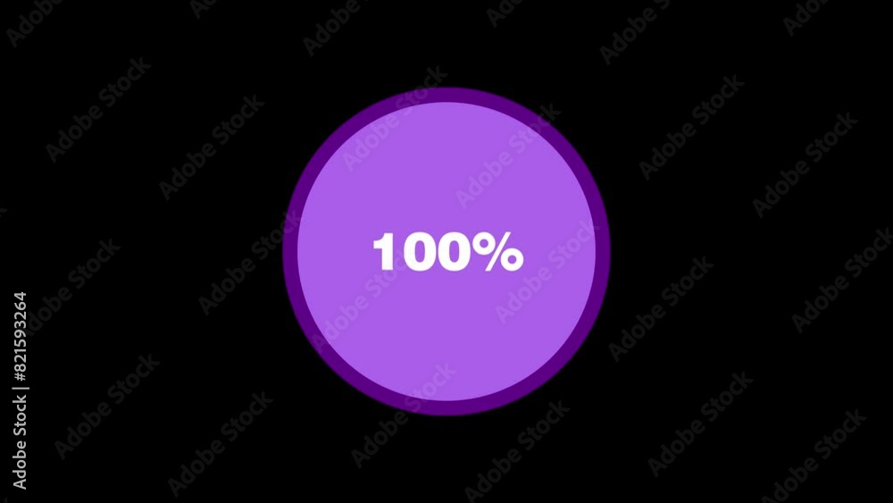100% Pie Chart Percentage Animation, 0 to 100% circle round donut chart ...