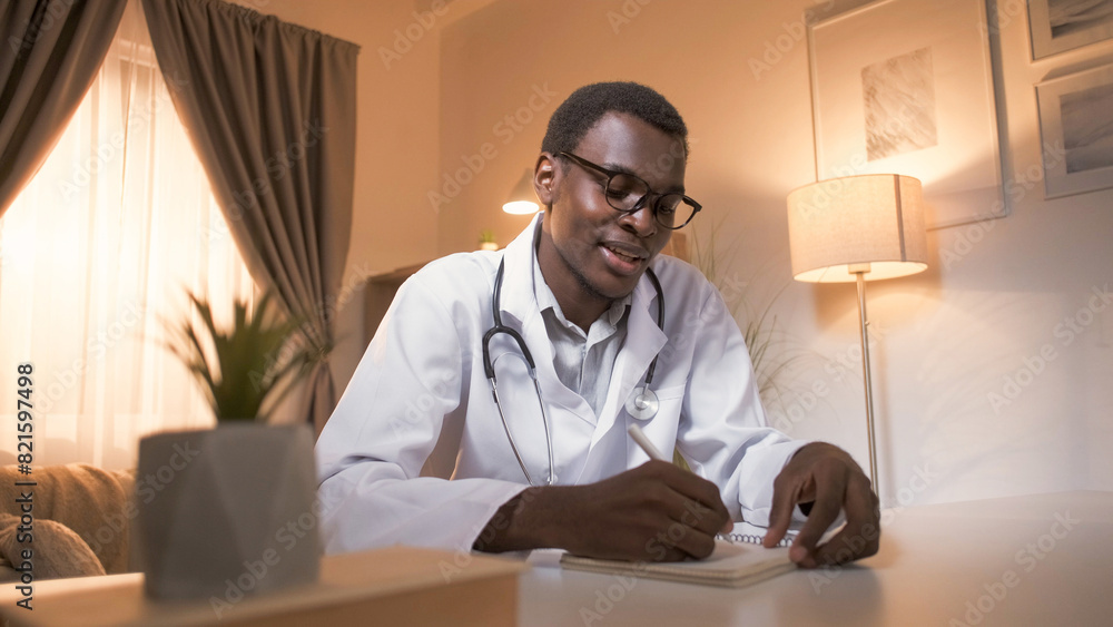 Doctor online. Telemedicine call. Video appointment. Male medical ...