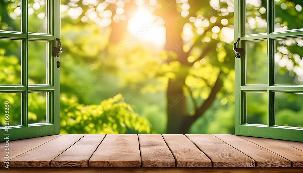 Nature of green leaf in garden at summer under sunlight view through ...