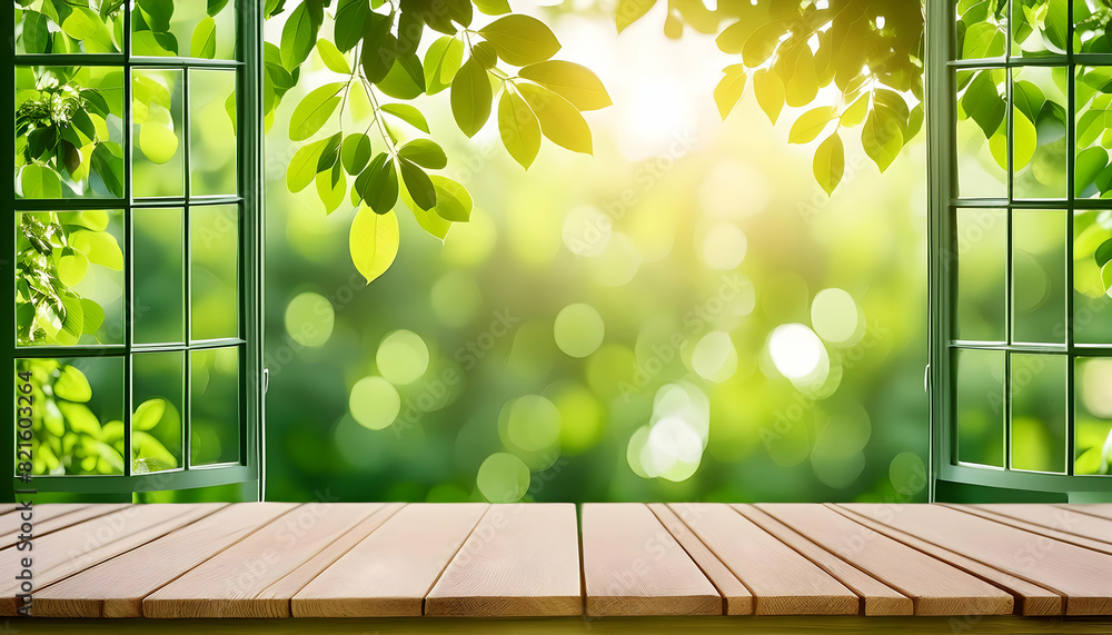 Nature of green leaf in garden at summer under sunlight view through ...