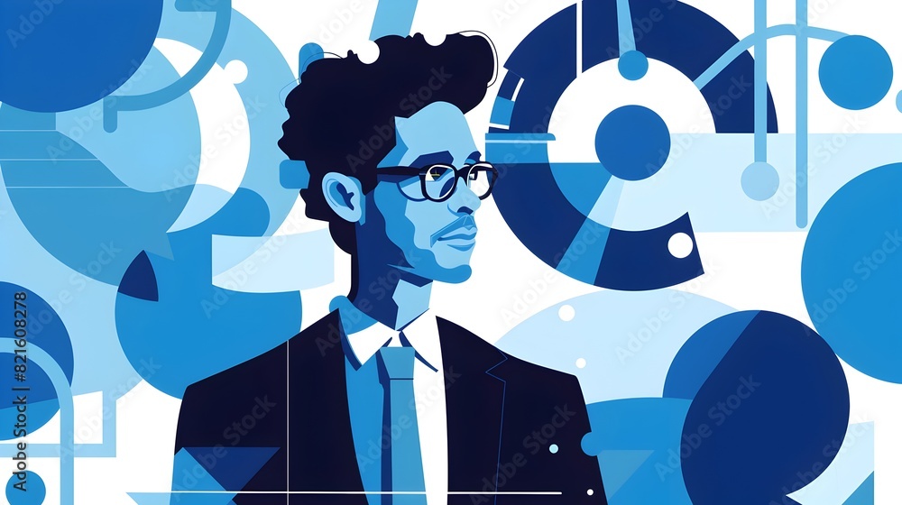 Blue and White Geometric of a Market Development Manager in a Corporate ...