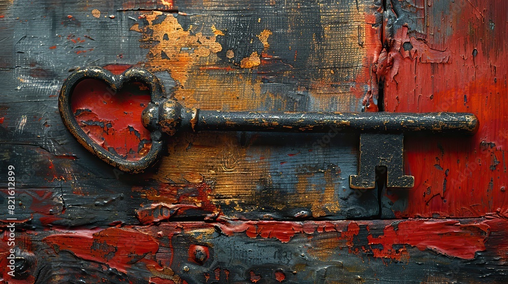 A conceptual artwork of a key unlocking a heart, representing the ...