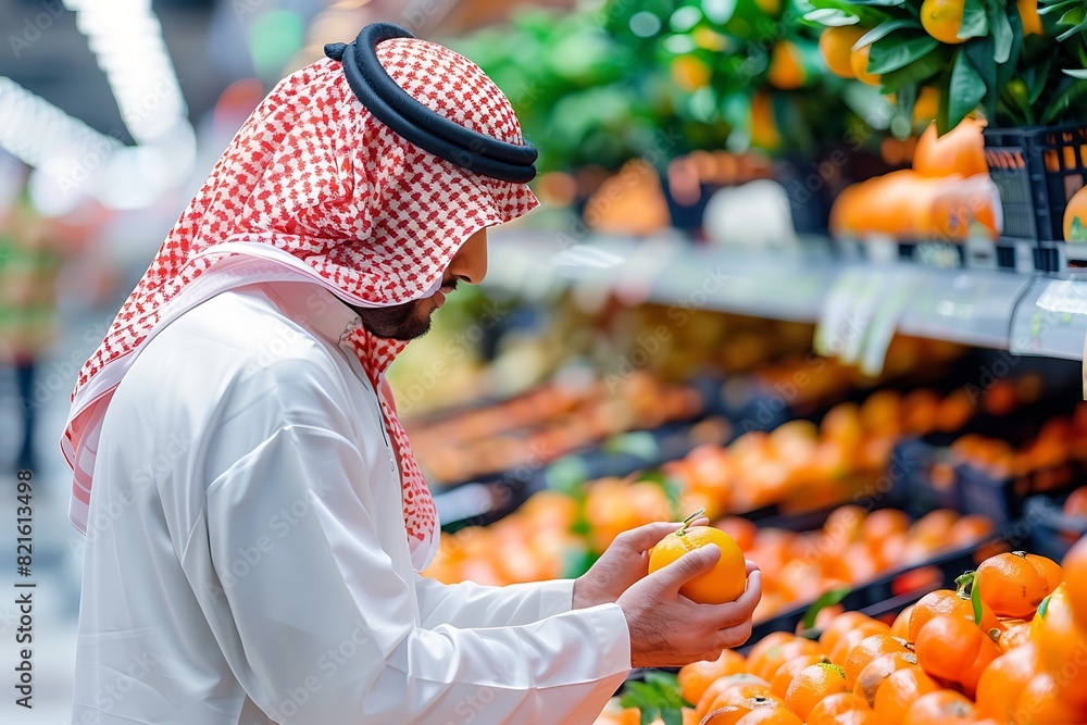 Saudi Gulf Arab man wearing a shemagh and white traditional dress ...