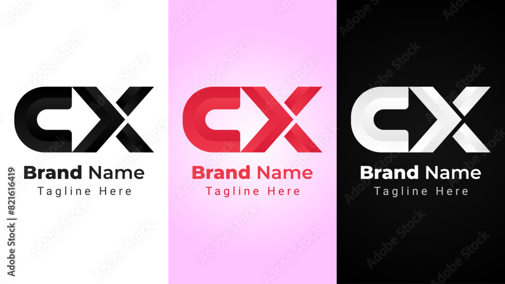 Letter CX Arrow Logo, combination of letters C and X arranged that ...