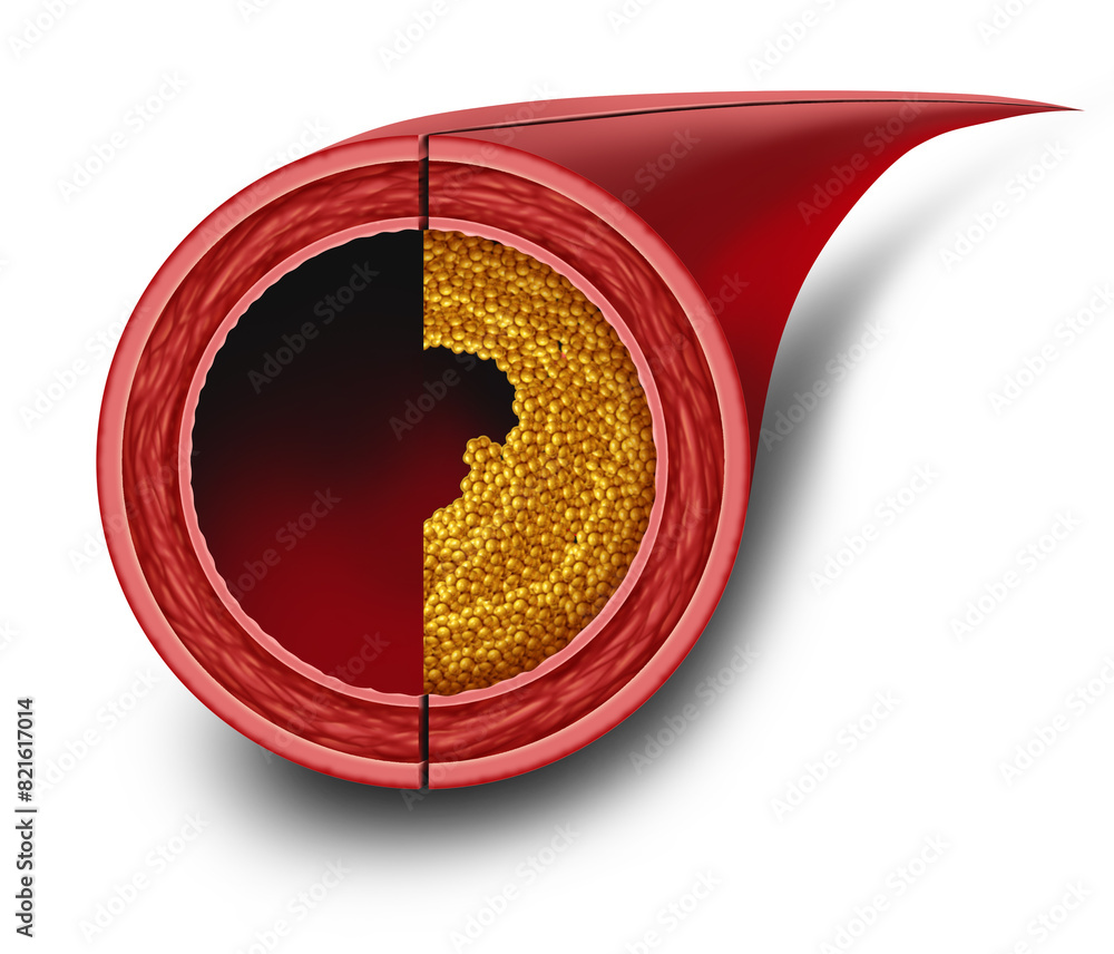 Normal Artery And Atherosclerosis as Plaque Formation and Clogged ...