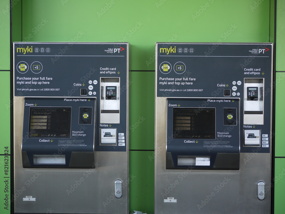 The Myki ticket machines, it is a self-service kiosk used in the public ...