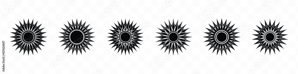 Sun icon vector set. Sun icon set. Sun icons collection. Sunshine ...