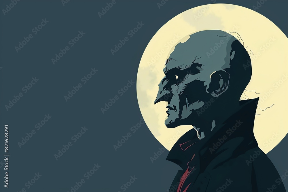 Nosferatu flat design side view theme dark fantasy animation Colored ...