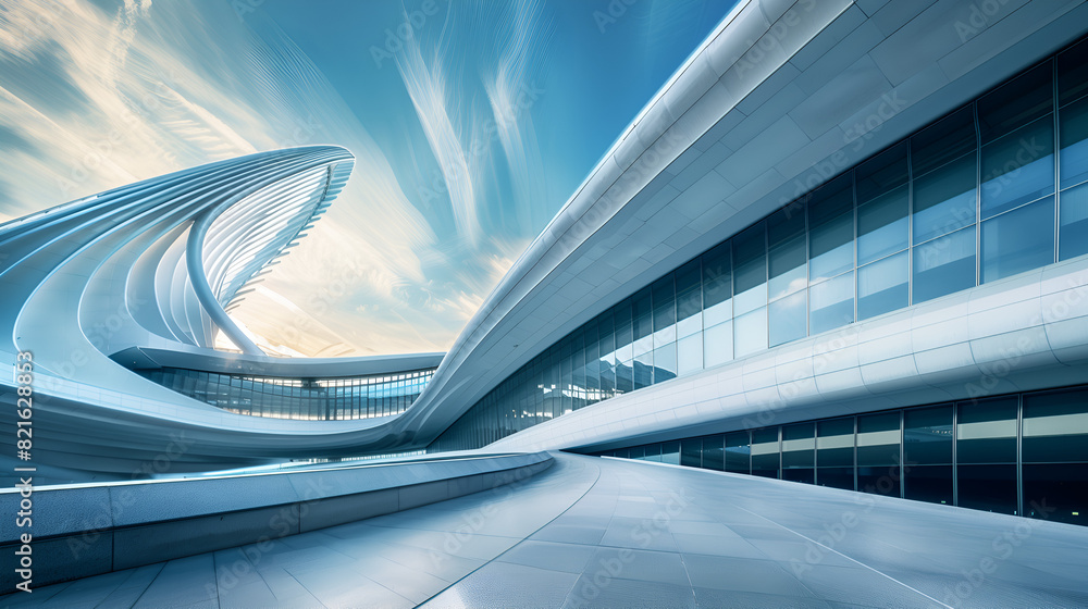 a modern architectural marvel of futuristic building Stock Illustration ...