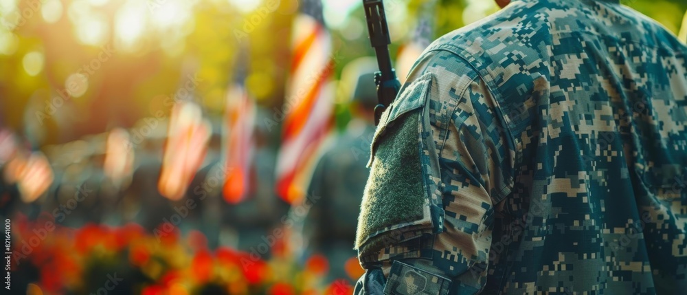 Memorial Day military tribute, selective focus, heroism recognition ...