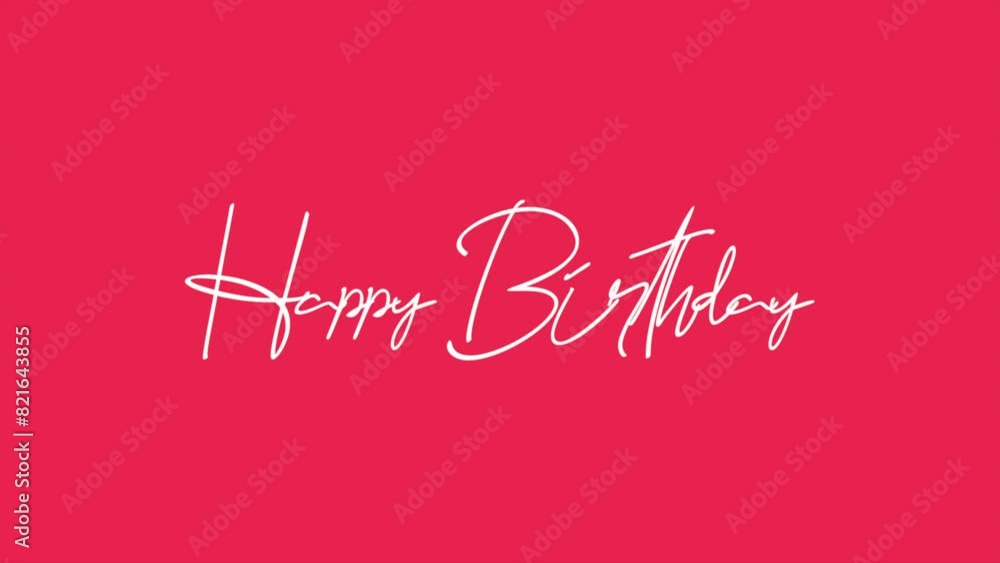 An elegant, red birthday card features a white, handwritten Happy ...