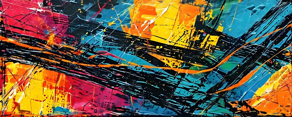 pop art styled music album illustration featuring abstract crayon ...