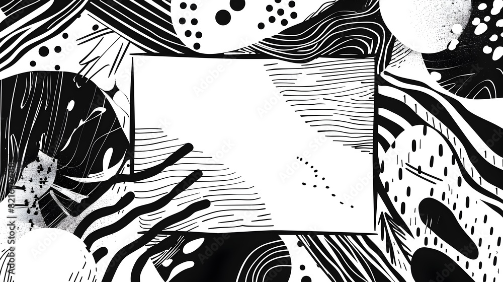 Striking Monochrome Doodle Border Design for Powerful Statements and ...